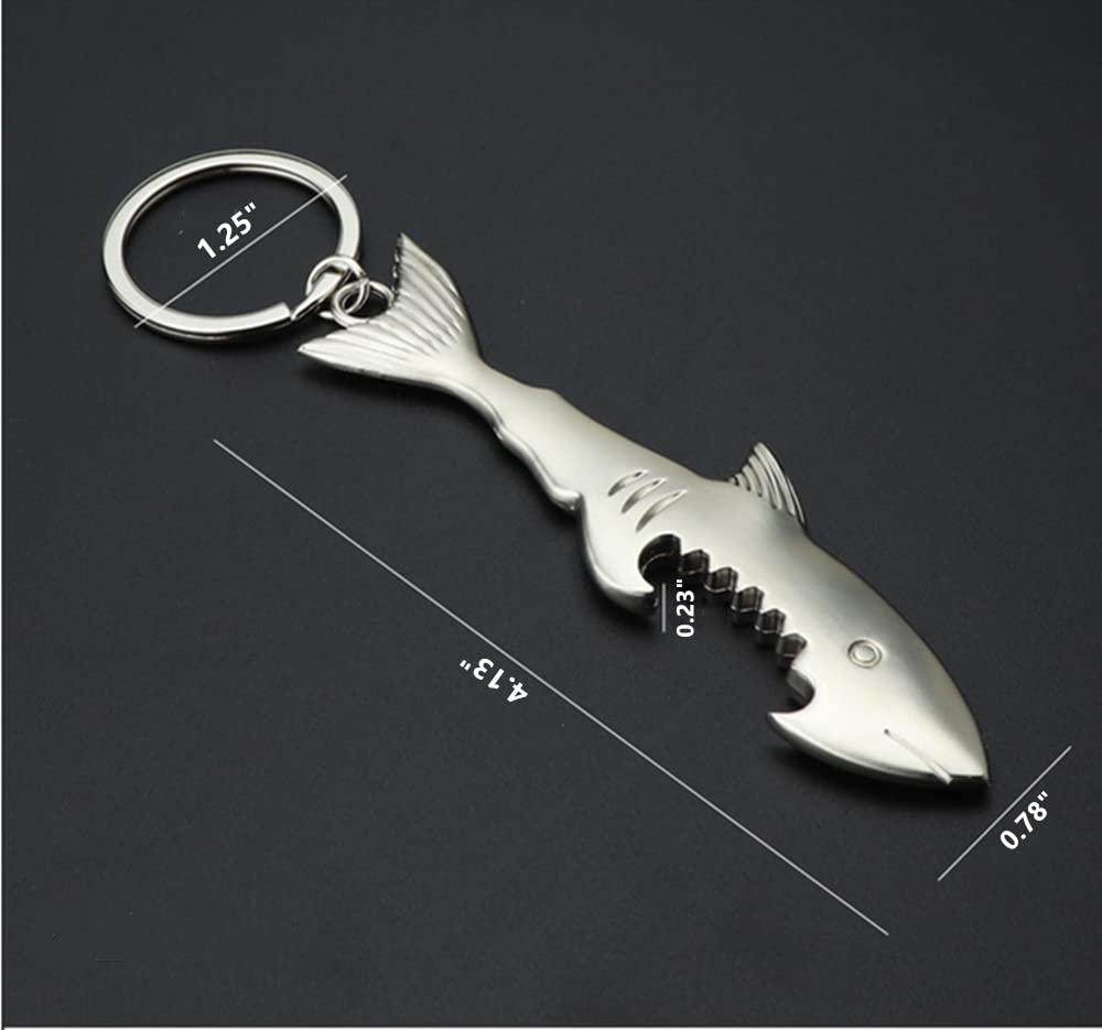 10 Pcs Shark Shaped Bottle Opener, Outdoor Bottle Opener Keychain.Pocketable Keychain Shark Shaped Opener for Camping and Traveling.Kitchen Gadgets & Creative Gifts.