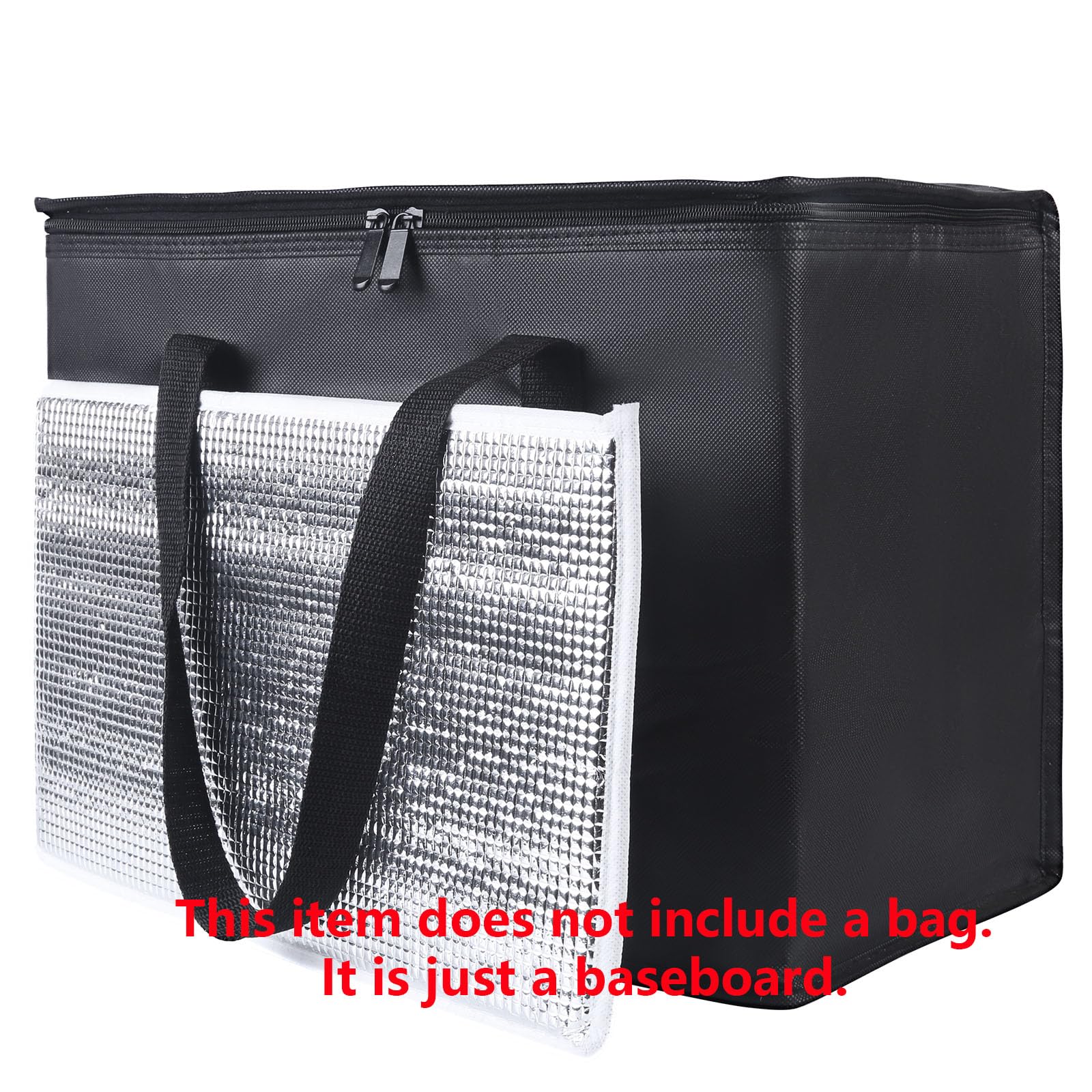 1-pack Additional Bottom Plate for insulated grocery bags styrofoam cooler doordash delivery catering tote bag with zippered top hot groceries carrier insulation collapsible transport warmer warming