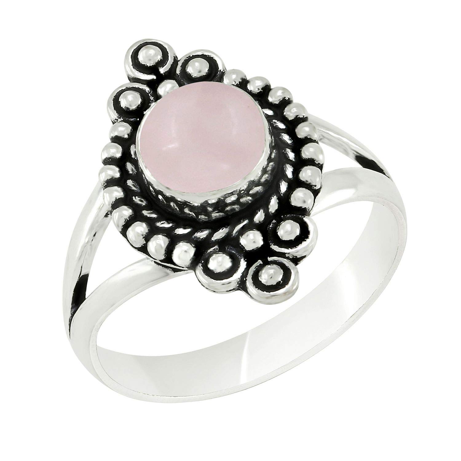 1, 80Cts Two Stone Natural Rose Quartz 925 Silver Overlay Ring Size 12 For Women, Handmade Pink Stone January Birthstone Ring Jewelry Gift For Her