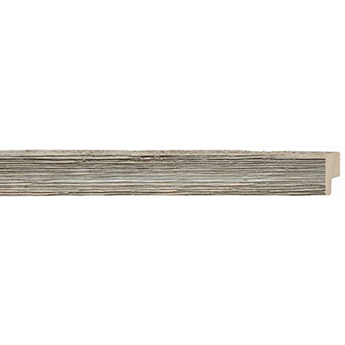 15x44 Frame Grey Real Wood Picture Frame Width 1 Inches | Interior Frame Depth 0.5 Inches | Weatherly Distressed Photo Frame Complete with UV Acrylic, Foam Board Backing & Hanging Hardware