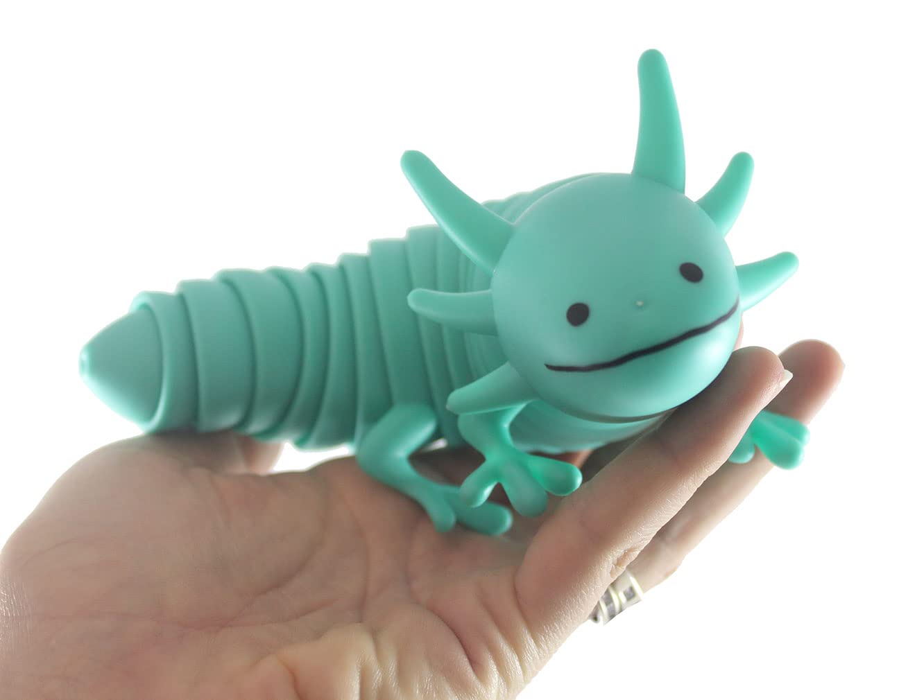 1 Teal Axolotl Fidget - Large Wiggle Articulated Jointed Moving Axolotyl Toy - Unique Gift, Lover, Decoration (1 Teal)