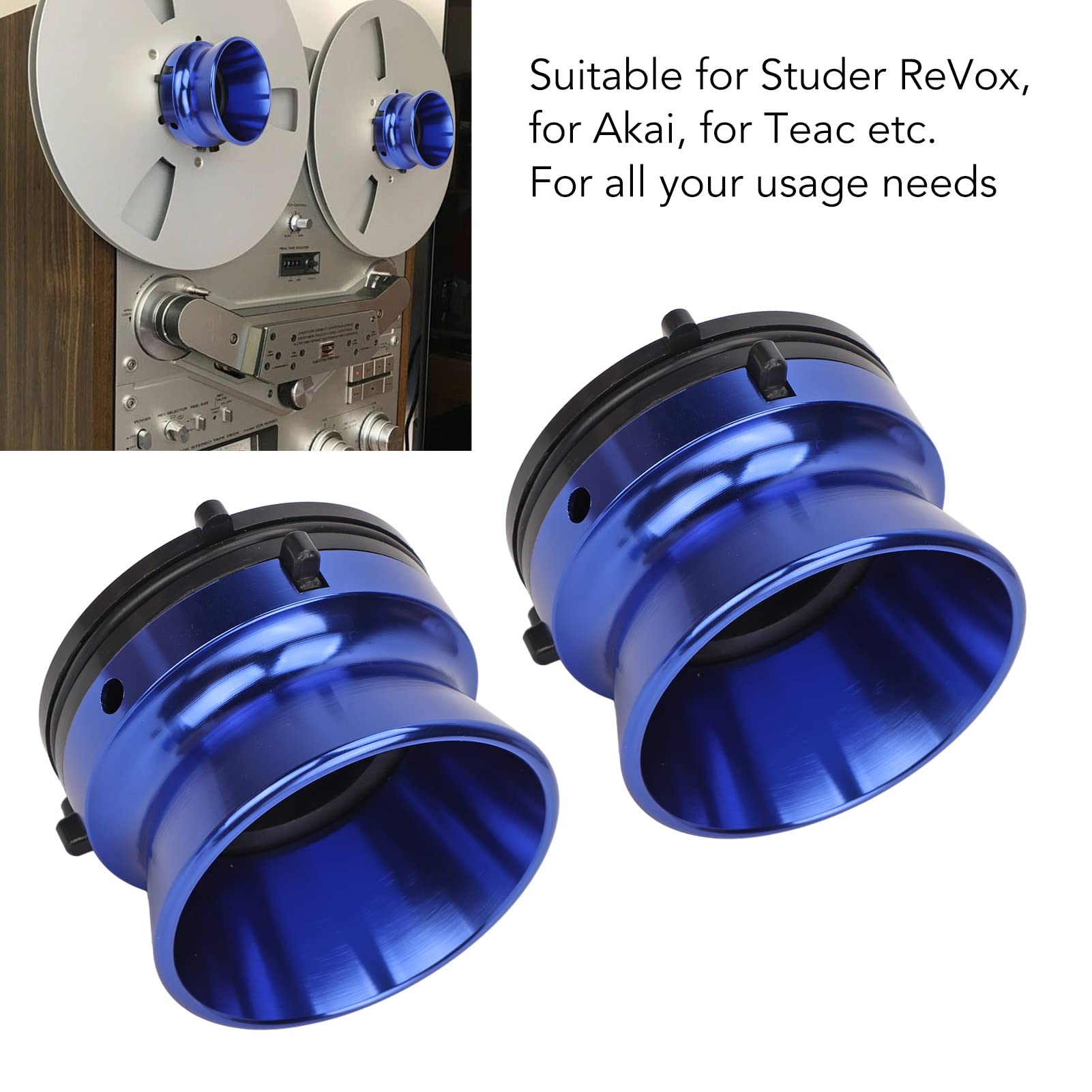 1 Pair Nab Hub Adapters, Opener Universal Charger, Lockable Polished Aluminum Opener, for Studer for Akai for Teac