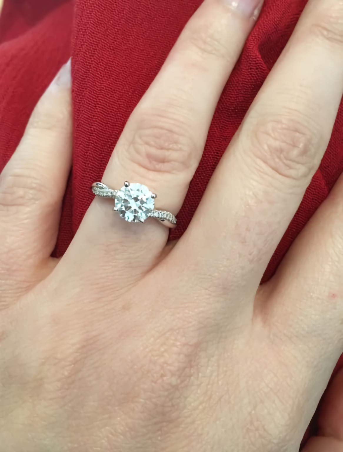 1.16 Carat (ctw) moissanite engagement rings for women - 18K ring moissanite rings-9