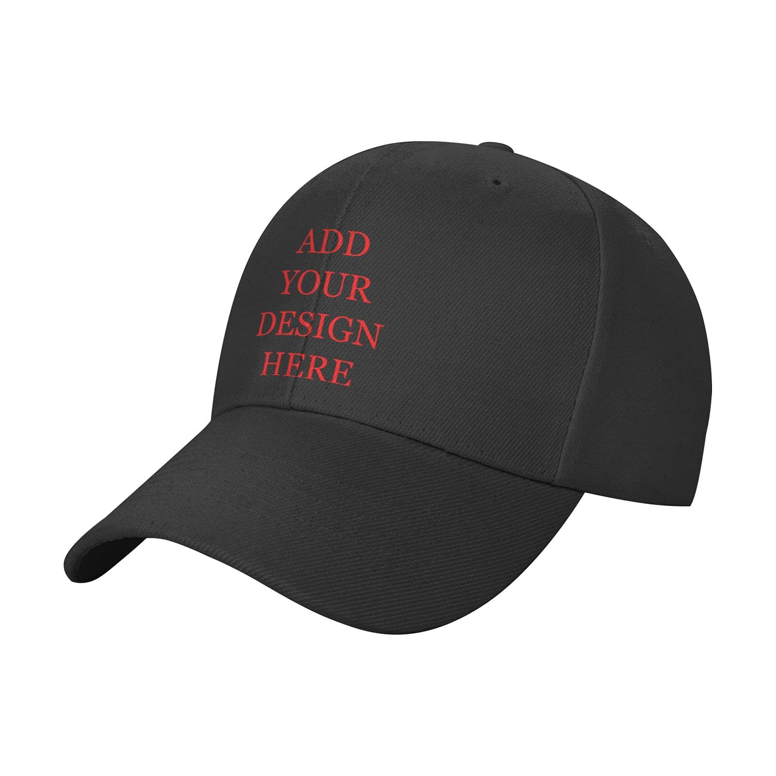 1-30 PCS Custom Hats for Men Design Your Own Personalized Text Photo Logo Fitted Baseball Hat Unisex Snapback (Black)