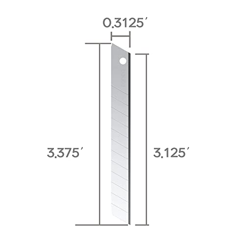 10 Pcs, DORCO Professional Quality Utility Box Cutter Knife Replacement Refills - Small Size Carbon Steel Blade, 60° Tip - 9mm