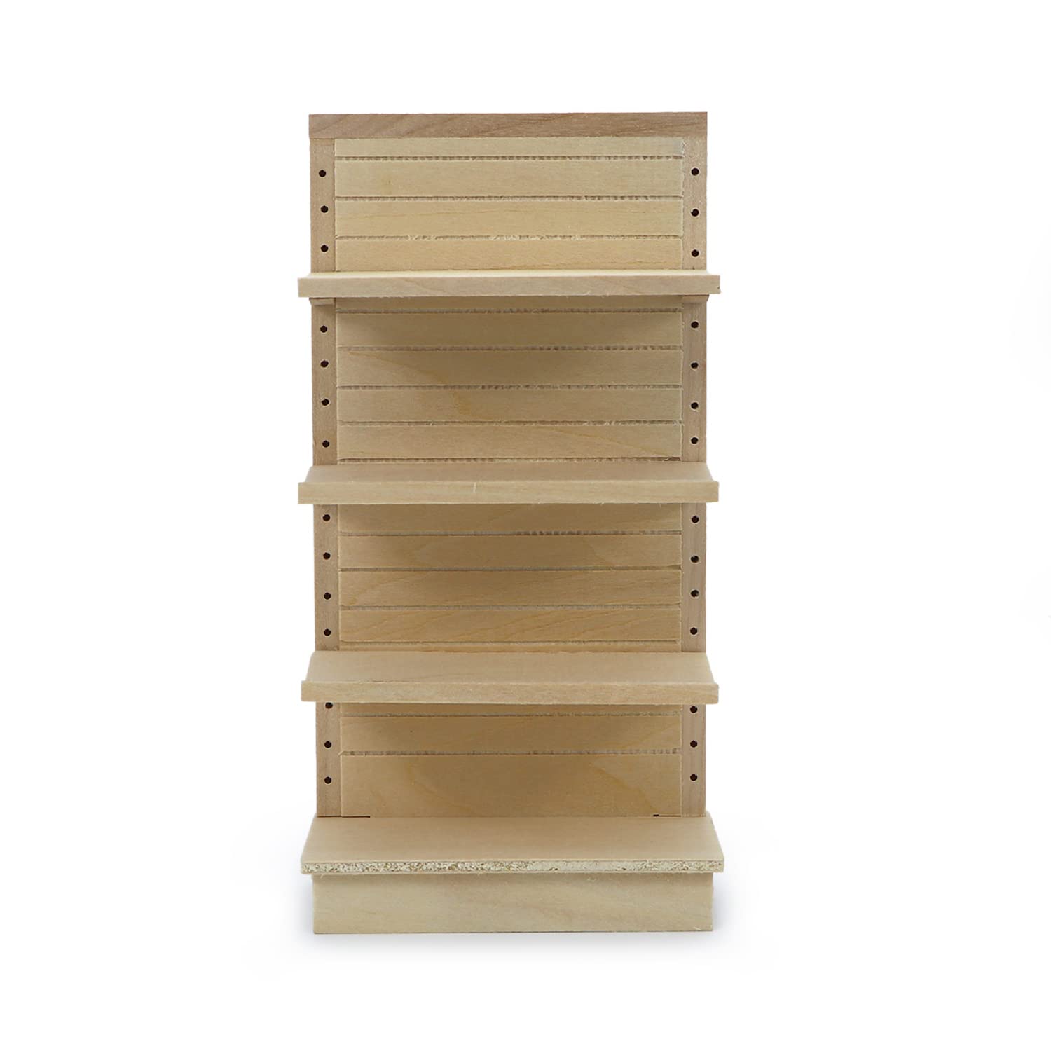1:12 Scale Rack Dollhouse Accessories Book Shelf Miniature Furniture 4 Tier Bookcase Storage Shelf Shooting Props Desktop Decor (S)