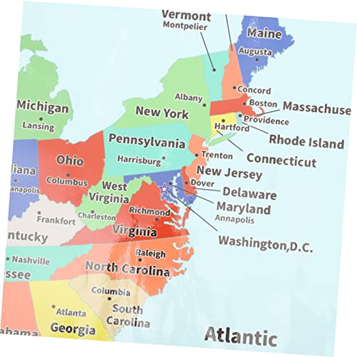 1 Sheet United States Map Usa Map Cartoon Posters Classroom Geography Poster Learning Posters Portable Poster Synthetic Paper Cartoon Preschool Flip Chart