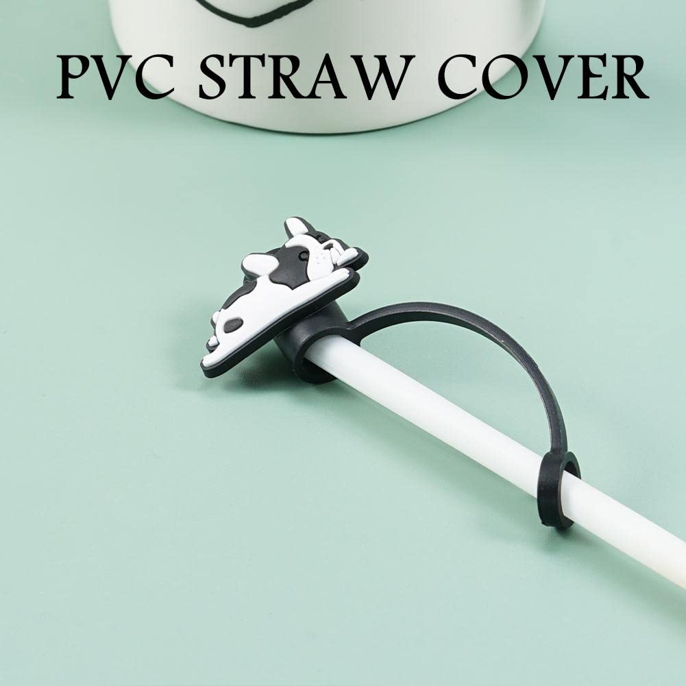 1 Piece Cute Drinking Straw Caps Cover for 6-8 mm Reusable Drinking Straw Tips Lids Dust-Proof Straw Plugs Dog Cat Shape Straw Protector