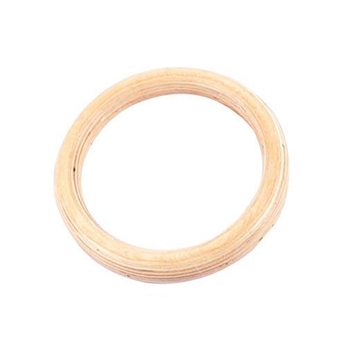 1 Pcs Gymnastic Ring Wooden Gym Ring, Fitness Ring, Exercise Ring, Heavy Duty Gym Equipment for Training Workout, Strength Training, Gymnastics, Olympic (Without Strap, Only 1 Ring)