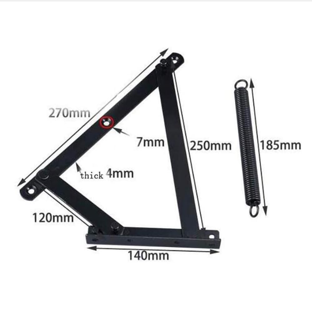 1 Pair of Bed Box Hinges, lid Hinge Sofa Bed Storage Lift Hinge Spring Mechanism for Storage Benches and beds with Bed Boxes, Sofa Bed Furniture