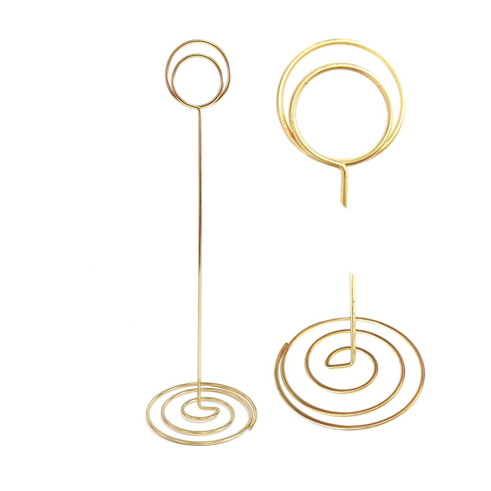 10 Pack 8.7 inch Table Number Place Card Holders, Picture Holder Photo Holder Clips, Memo Note Photo Stand.(Gold, 8 inchs)