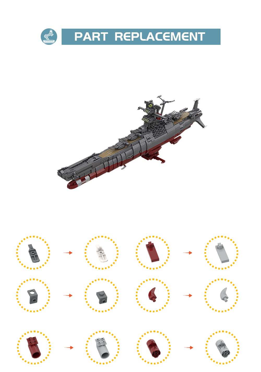 1,782 Pieces Space Battleship Yaamato Building Blocks Set, Historical Military Model Warship Building Toy, War II Battleship Models Construction Set for Adults, New 2023