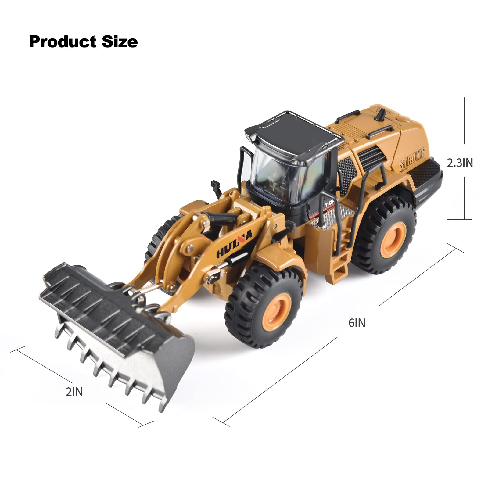 1/60 Scale Mini Metal Front Loader Toy, Diecast Construction Equipment Small Bulldozer Toy for Boys Kids