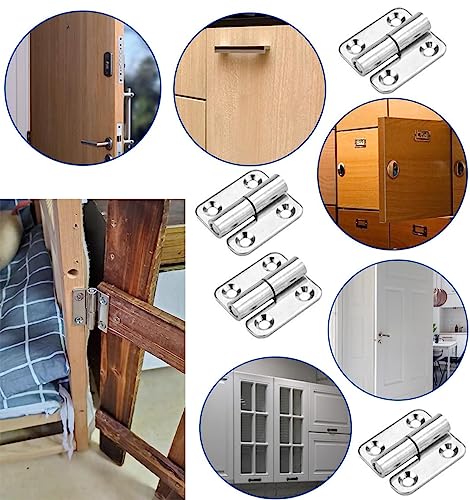 1.5Inch Lift Off Hinge, 6 Pieces Small Door Hinges Stainless Steel Folding Butt Hinges, 304 Stainless Steel Detachable Door Small Lift-Off Hinges (Left, 6PCS)