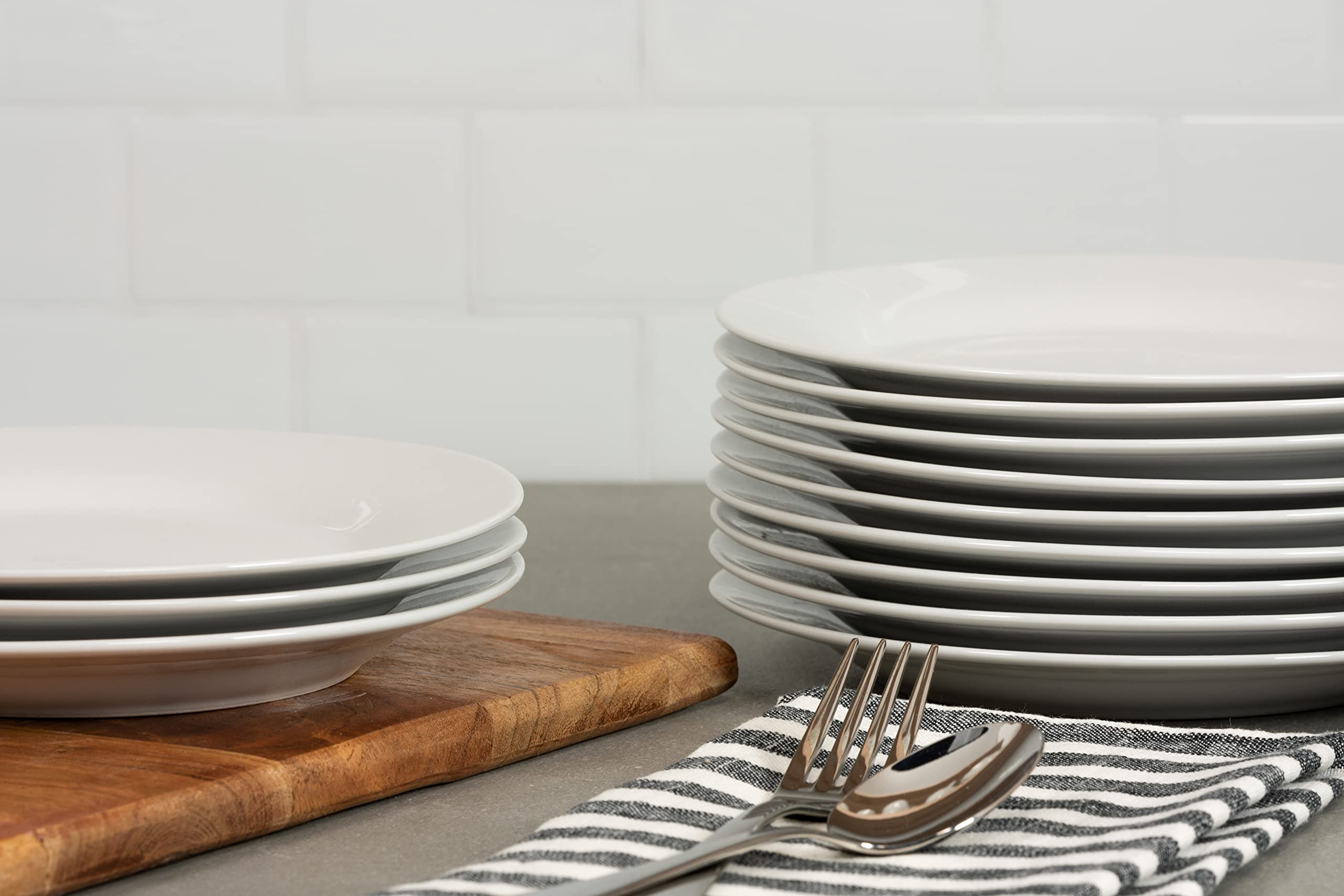 10 Strawberry Street 7.5" Catering Round Salad/Dessert Plate, Set of 12,White
