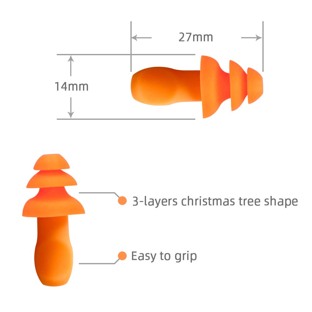 10 Pair Corded Ear Plugs for Shooting Range Ear Protection for Gun Range - Hunting Ear Plugs Individually Wrapped Shooting Ear Buds Hunting Ear Protection Hearing Protection Ear Plugs for Construction