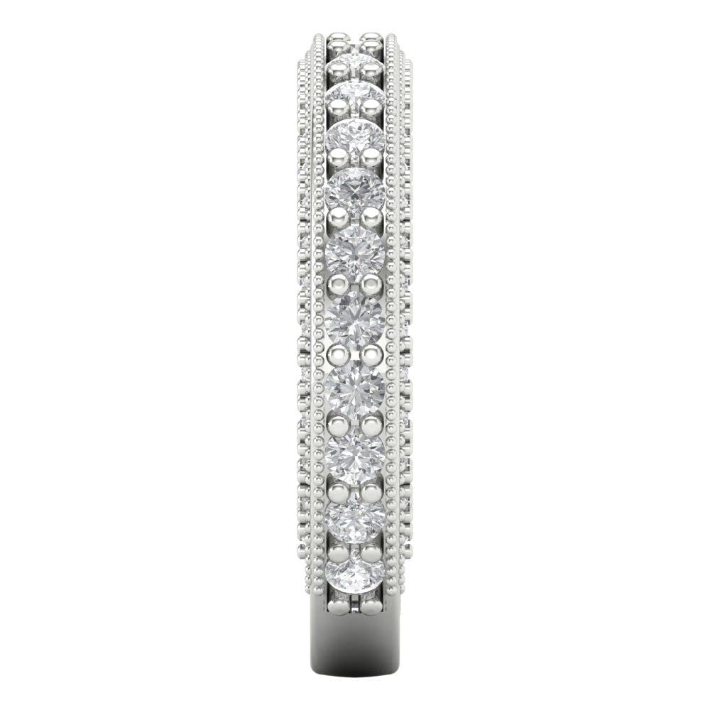 1.44 ct Brilliant Round Cut Clear ZIron 14k White Gold Eternity Wedding Engagement Designer Anniversary Ring Band Sz 5