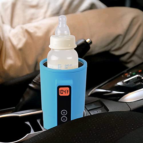 12V Baby Bottle Warmer Car Bottle Warmer for Breastmilk Bottle Heater for Babies Smart Temperature Control Mug for Coffee/Tea/Beverage/Milk and Hot Chocolate (Blue)