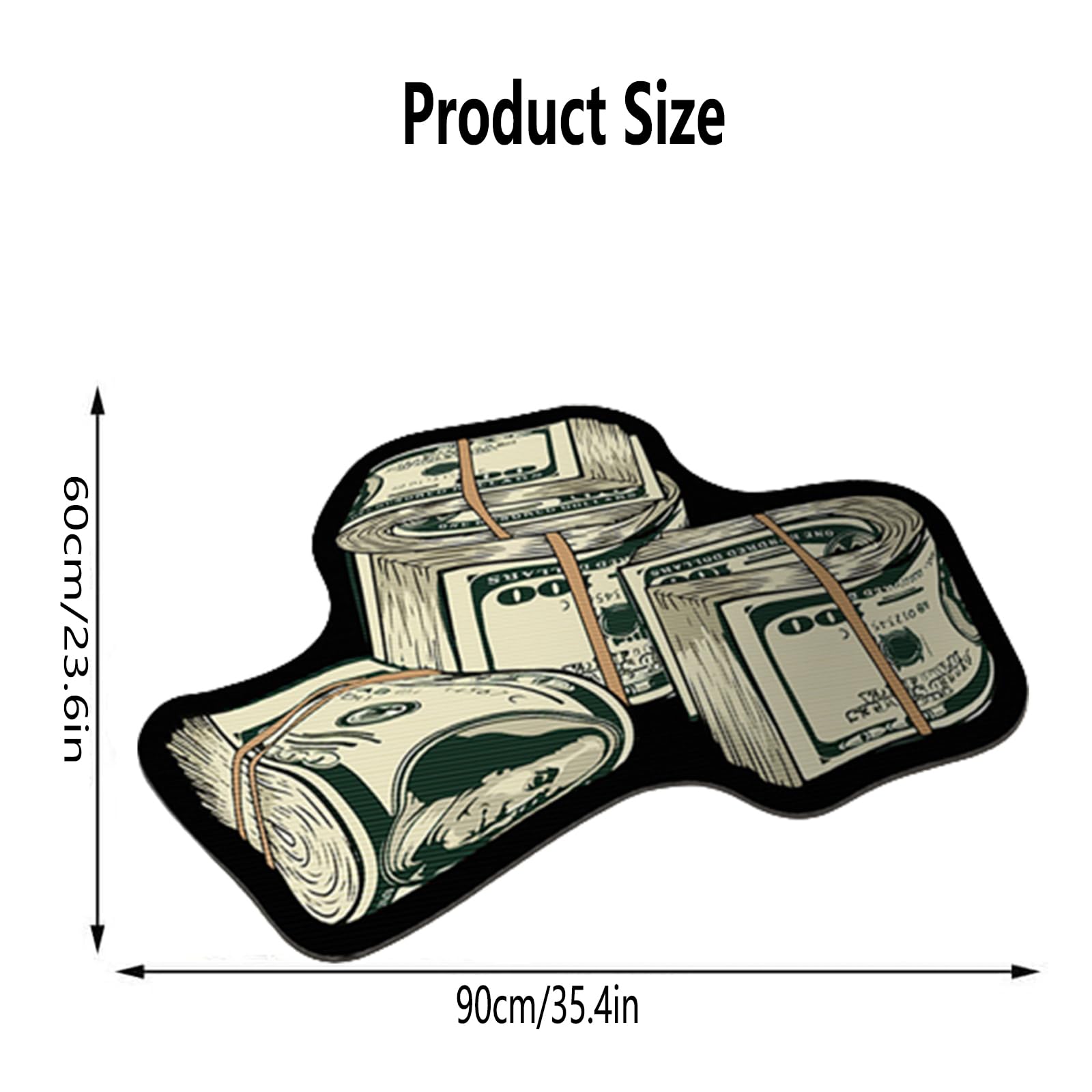 100 Dollar Bill Rug Art Money Carpet Cozy Soft Bedroom Carpets Living Mat Decoration Bathroom Be Absorbent Rug Rugs Room Door Mat (E, 23.6 * 35.4 in)