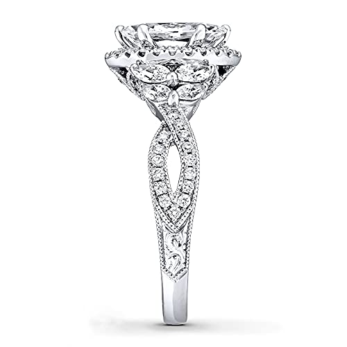 1-3/8 Carat (ctw) D-VVS1 moissanite engagement rings for women Platinum Plated Silver moissanite rings-Y-7