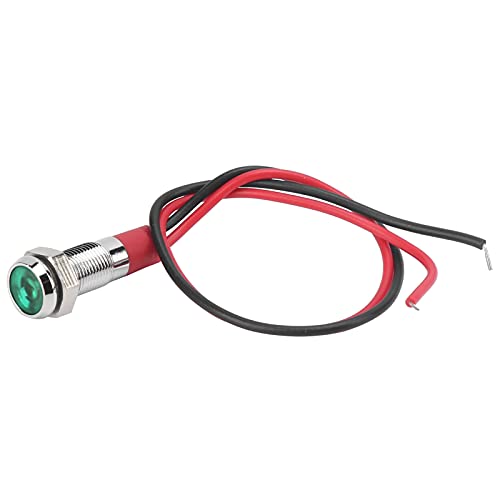 1 PC 6mm LED Metal Indicator Adjustable Cake Scraper, Flower Silicone MoldLight 6V 1A Waterproof Lamp LED Lights Emitting Diodes for Pilot Car Truck Boat with Wire (Green)