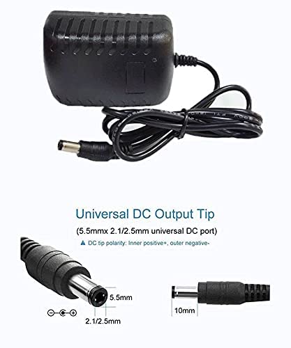 12 Volt 2A Power Adapter Supply, AC 100-240V to DC 12 V Power Supply Transformer Charger Wall Plug for DC12V Light Security CCTV Camera, Black, 8x5x3.3 cm