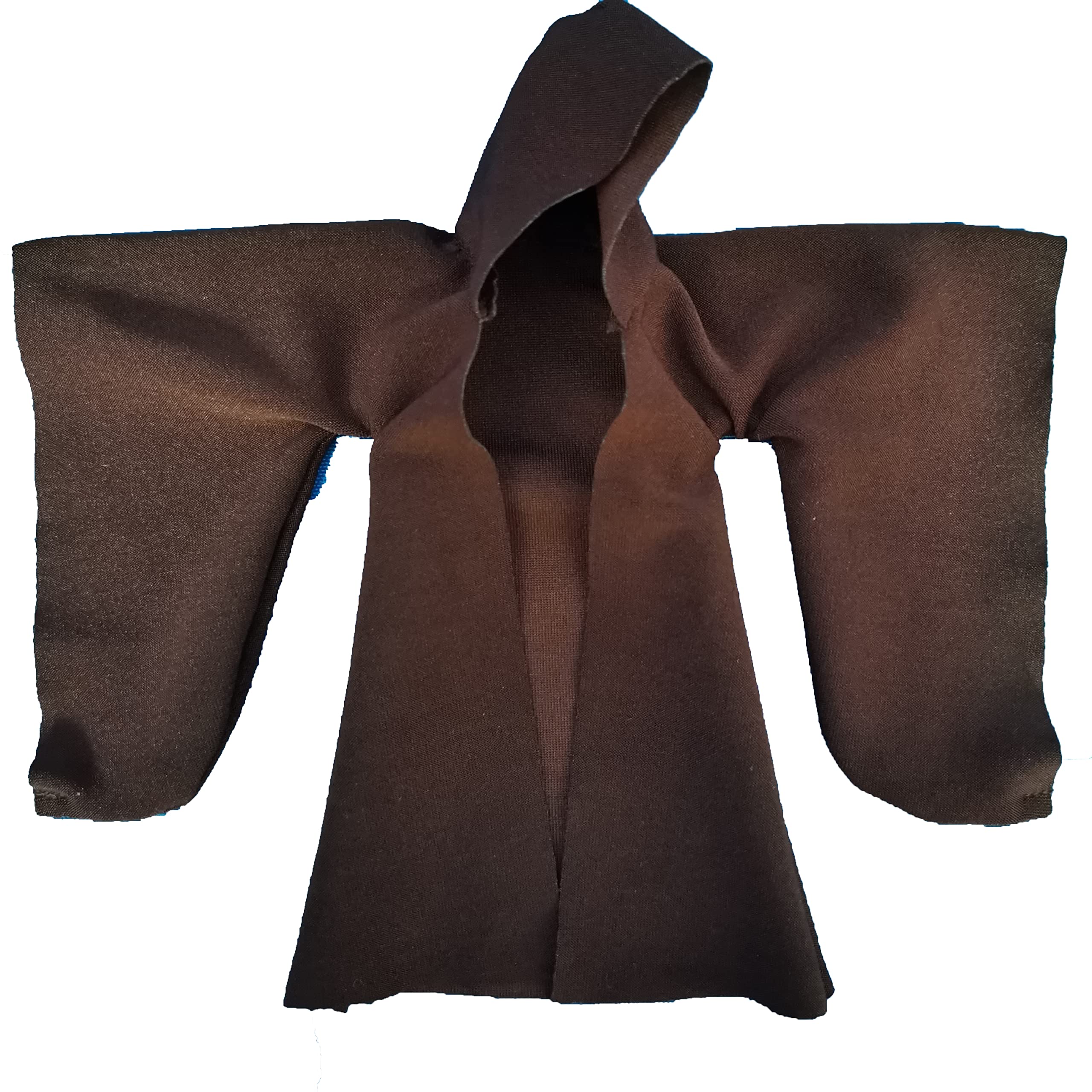 1:12 Scale Fabric Cape Robe with Hat for 6" 6 inches Body Doll Action Figure (no Figure) (Brown L Sleeve)
