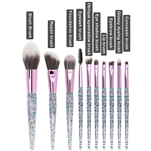 10 Acrylic Beauty Brushes Crystal Makeup Brush Eye Tools Makeup Shadow Set Set Brush Soft Makeup Set