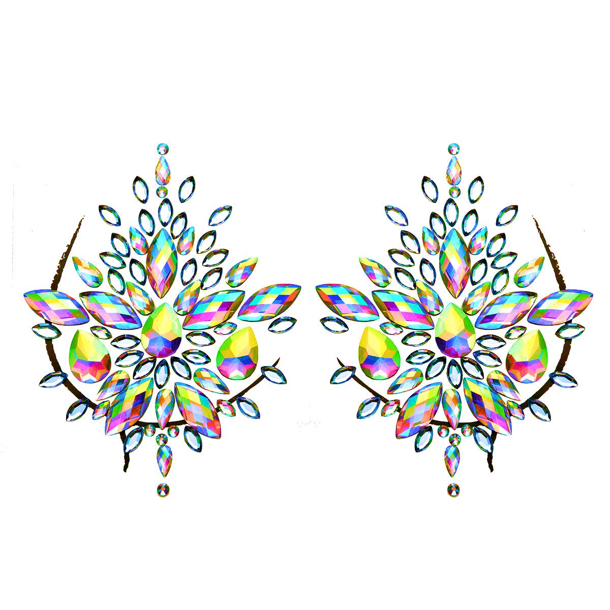 1 Set Temporary Tattoos Stickers Face body Jewels face Gems breast jewels sticker for women
