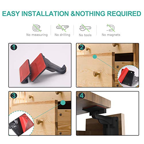 10 Pack Child Safety Cabinet Locks, Invisible Baby Cabinet Latch Locks, No Drilling or Tools Required for Installation, with Strong Adhesive for Non Magnetic Child Safety Locks