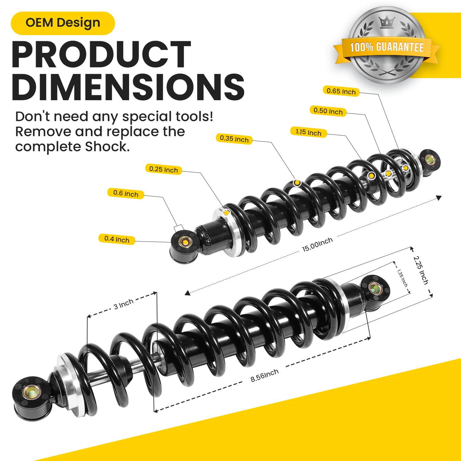 1 Pair AM130448 Front Shocks Absorber Fits John Deere Gator TX TH TS Diesel 4x2 6x4 Worksite