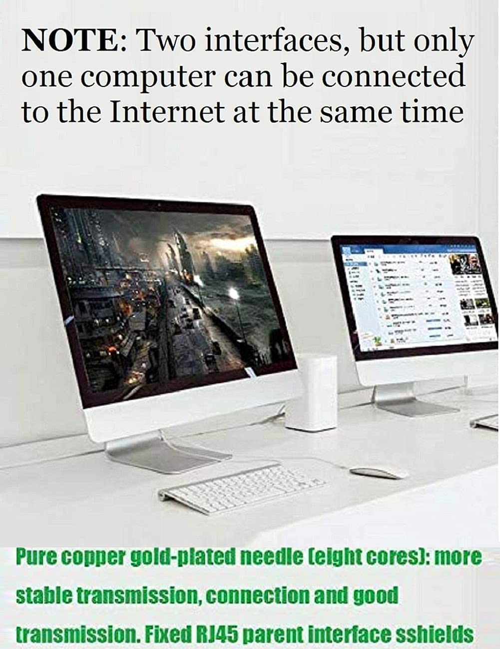 1 to 2 Port RJ45 Network Ethernet Adapter Splitter,esbeecables Ethernet Splitter 1 Male to 2 Female LAN Ethernet Splitter Adapter Suitable Super Cat5,Cat5e,Cat6,Cat7