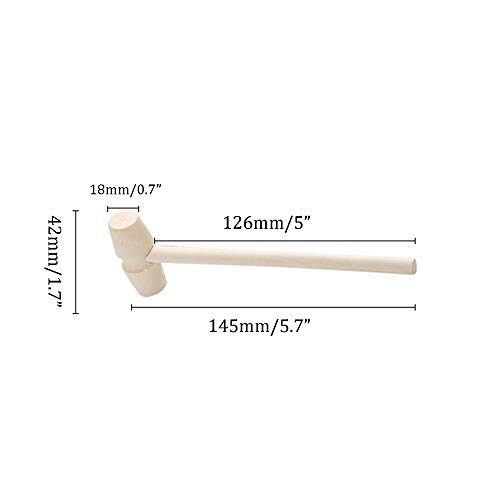 10 Pcs Wooden Mini Hammers Multi-Purpose Natural Wood Hammer for Crab Lobster Mallets