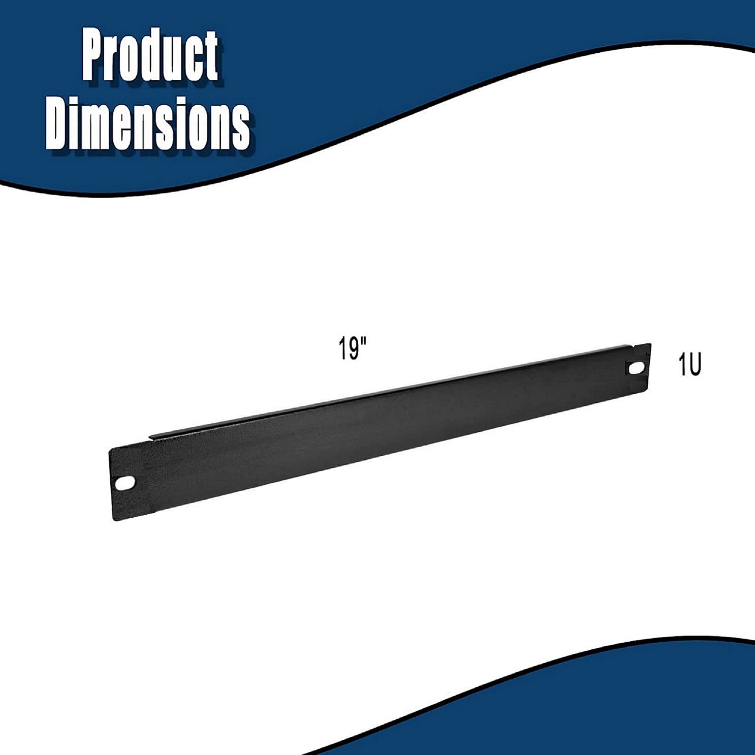 1 U 19 Inch Server Mount Blank Panel Spacer for Network Rack Enclosure Data Center Cabinet Gasket,Black Steel