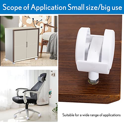 1.5" Stem Casters Wheels Replacement Threaded Swivel Caster with Locking Brake 4 Pack for Furniture(5/16-White)