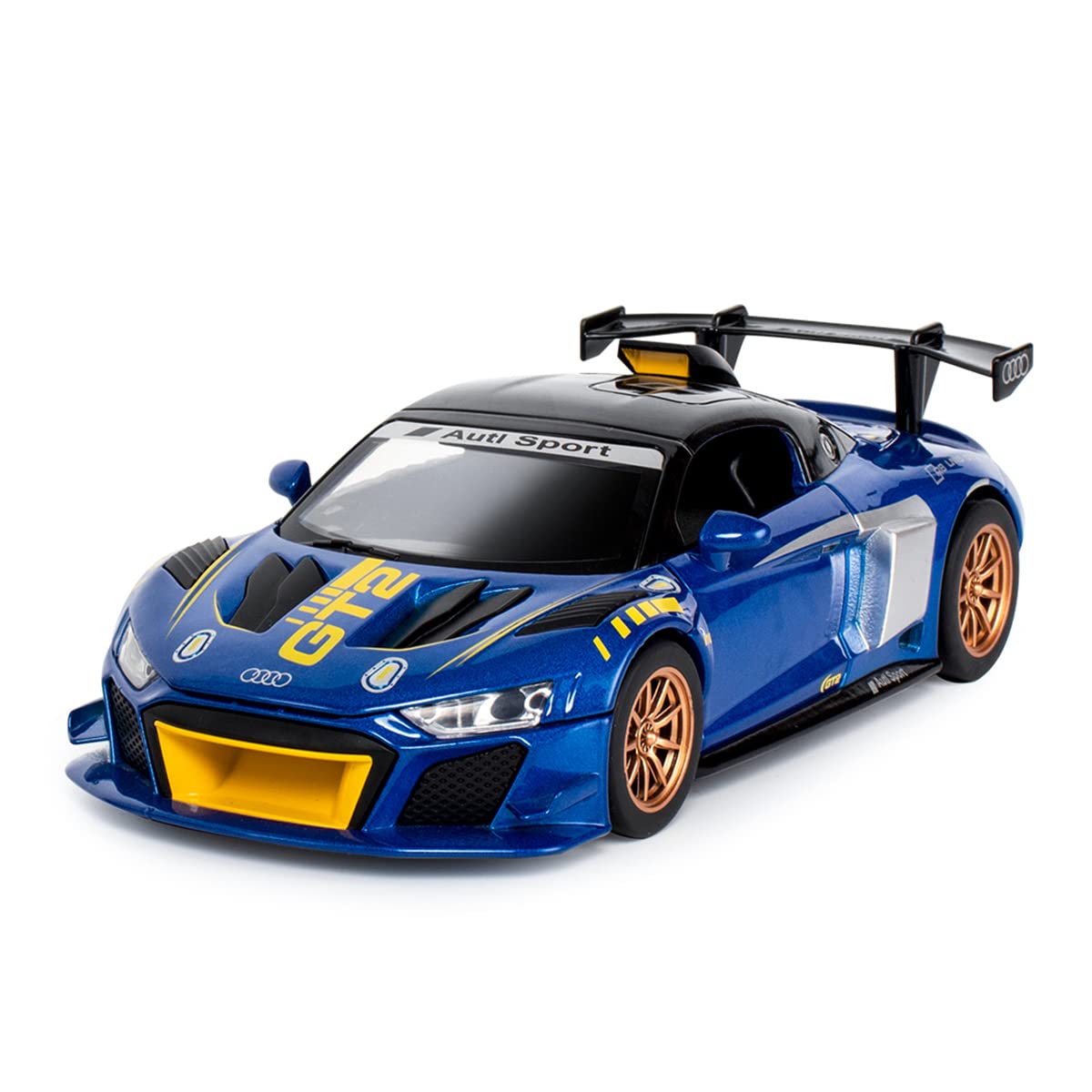 1:24 Diecasting Alloy Toy Car - Pull Back Car Model with Sound and Light, Pull Back Vehicles Toys for 3+ Year Old Boys and Girls (Blue)