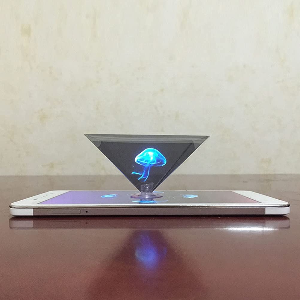 1 Piece 3D Hologram Display Pyramid 3D Hologram Projector Video Pyramid Stand for Smart Mobile Phone, Product Display, Animated Characters, Personal Entertainment Durability and attraction