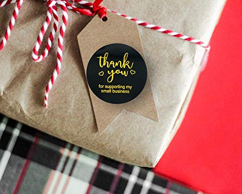 1.5" Sticker Roll 500 PCS, Thank You for Supporting My Small Business Stickers Online Retail,Sealing Decoration (Gold)