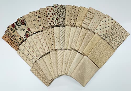 10 Fat Quarters - Kansas Troubles (Light Colors ONLY - Neutrals, Creams, etc.) Fat Quarter Bundle Calico Floral Flowers Classic Reproduction Style Quality Quilters Assorted Cotton Fabrics (M492.37)