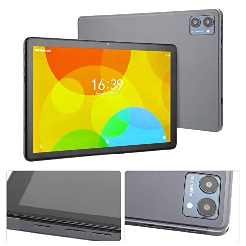 10.1 Inch Tablet, Dual Cameras Dual Speakers HD Tablet Octa Core 2.4G 5G WiFi for Android 11 for Work (Grey)
