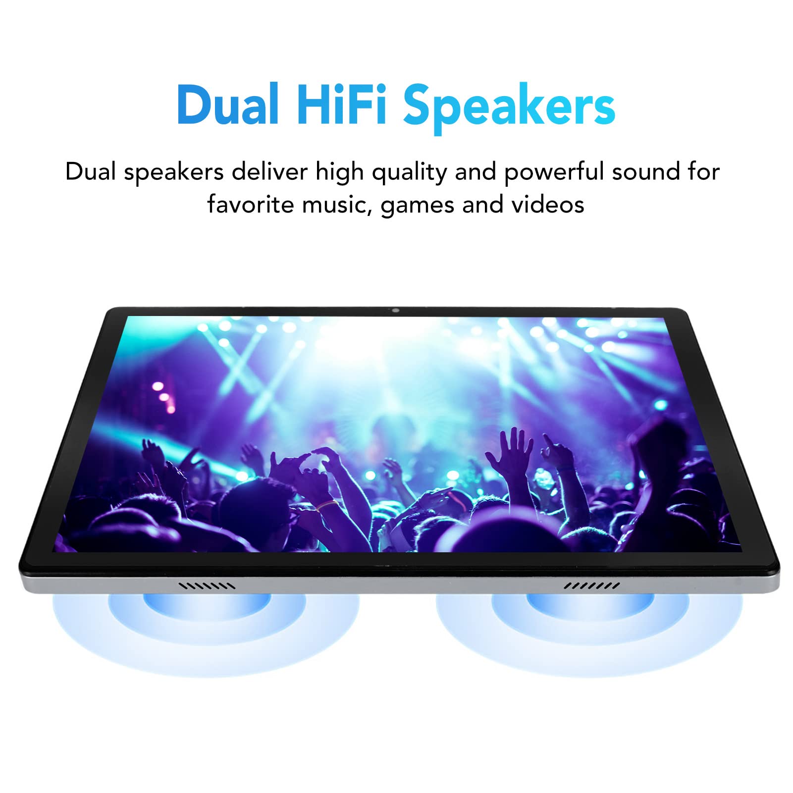 10.1 Inch Phone Call Tablet for Android 11.0, 8GB 128GB Octa Core Touch Screen Gaming Tablet, BT5.0 5G WiFi Business Cellphone Tablet, for Learning, Working, Office, US Plug (Gray)