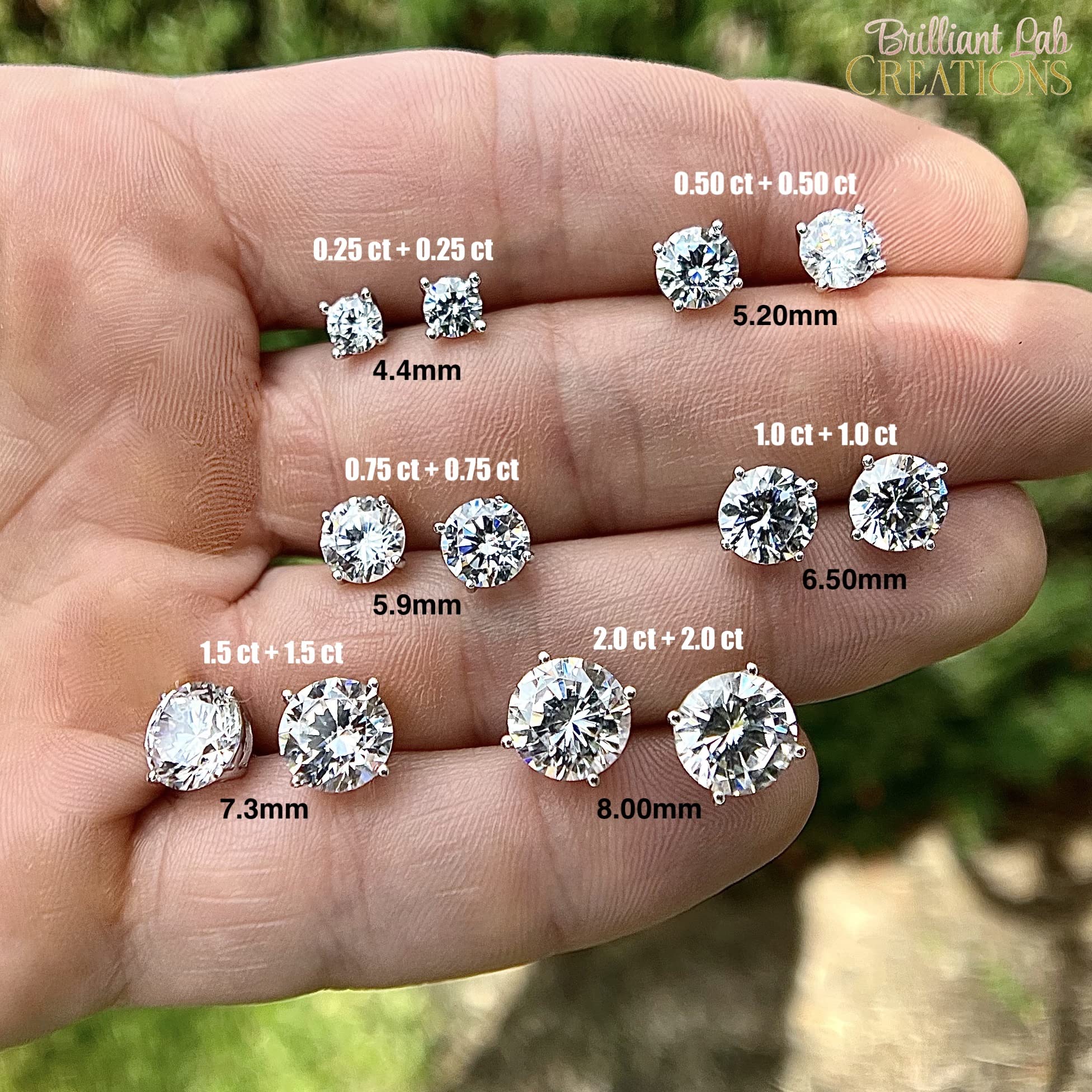 1 Ct. - 4Ct. Moissanite Stud Earrings, Moissanite Diamond Stud Screw Back Earring, 14k Gold Stud Earrings for Women (1.5 Ct [5.9mm *2], 14k Yellow Gold)