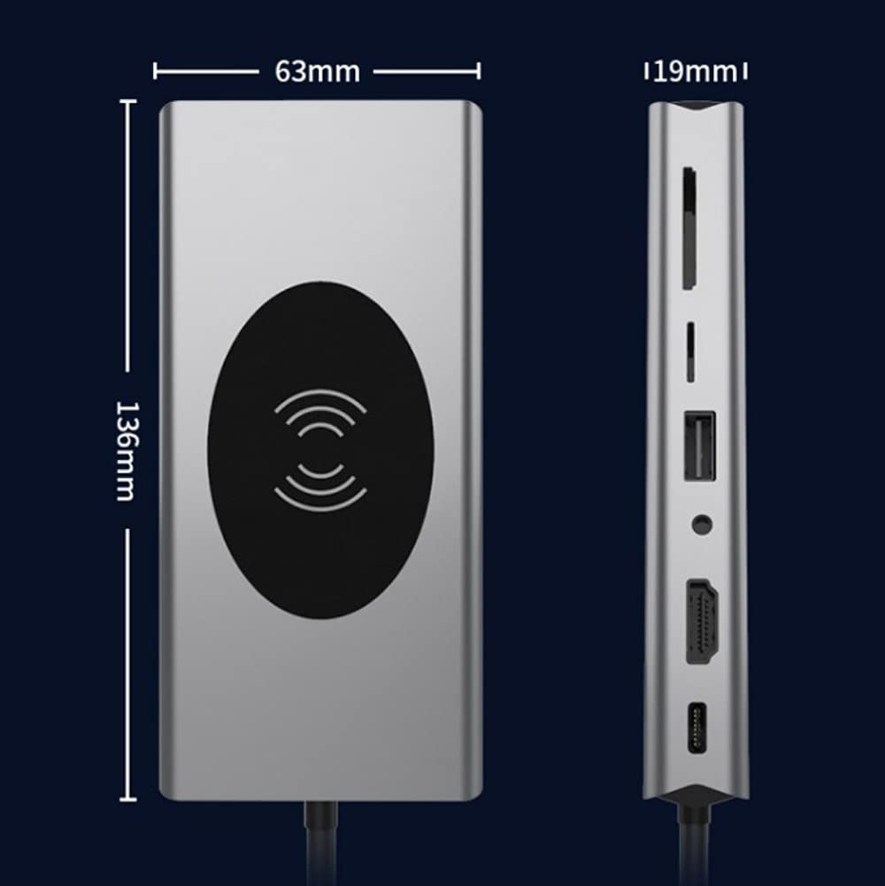 14 in 1 USB 3.1 Type-C HUB USB -C to HDMI 4K 30Hz VGA 100W PD Charging Adapter RJ45 Audio SD TF Card Reader USB 3.0 Hub for MacBook Nintendo Samsung Dex