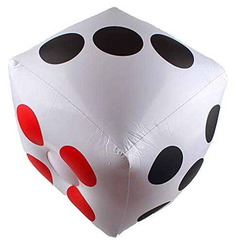 13" Jumbo Inflatable Dice, 2pack Outdoor Fun Giant Inflatable Dice Set and 12mm 10pcs Dice for Indoor and Outdoor Broad Game, Ludo and Pool Party