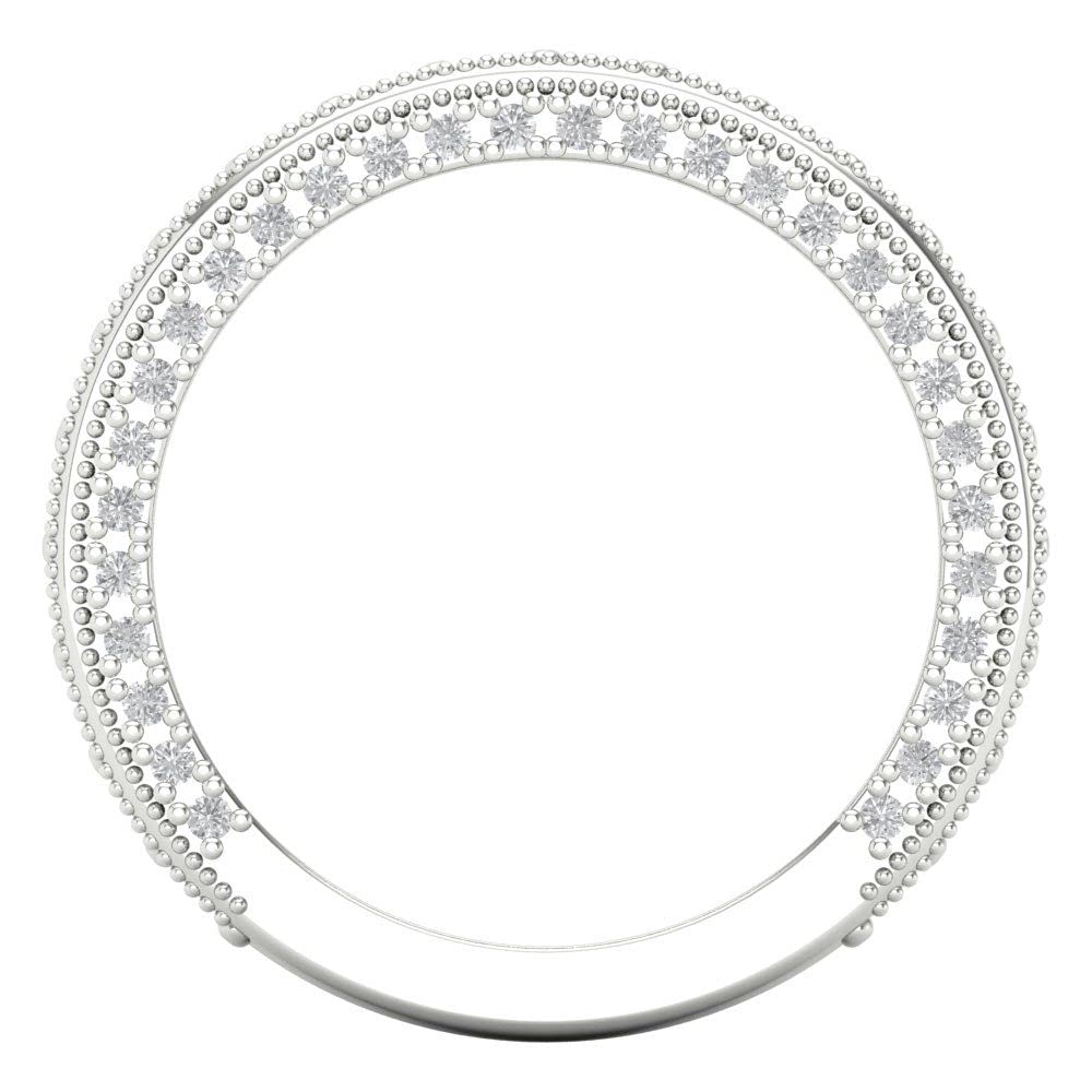 1.44 ct Brilliant Round Cut Clear ZIron 14k White Gold Eternity Wedding Engagement Designer Anniversary Ring Band Sz 5