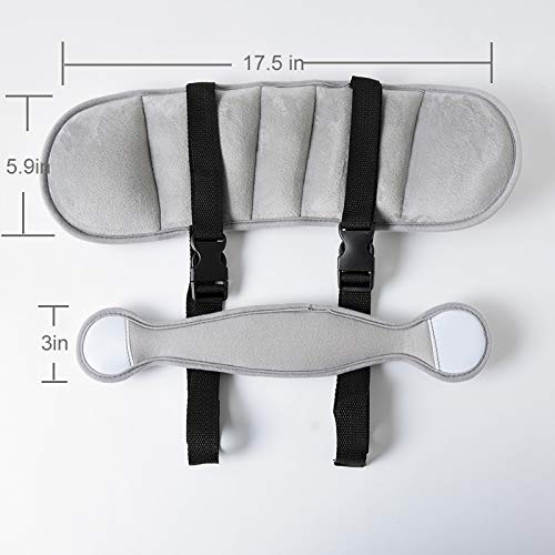 2Pack Boy and Girl Head Support for Car Seats,Ajustable Comfortable Pillow for Baby Child Tolddler Infant Pink and Grey