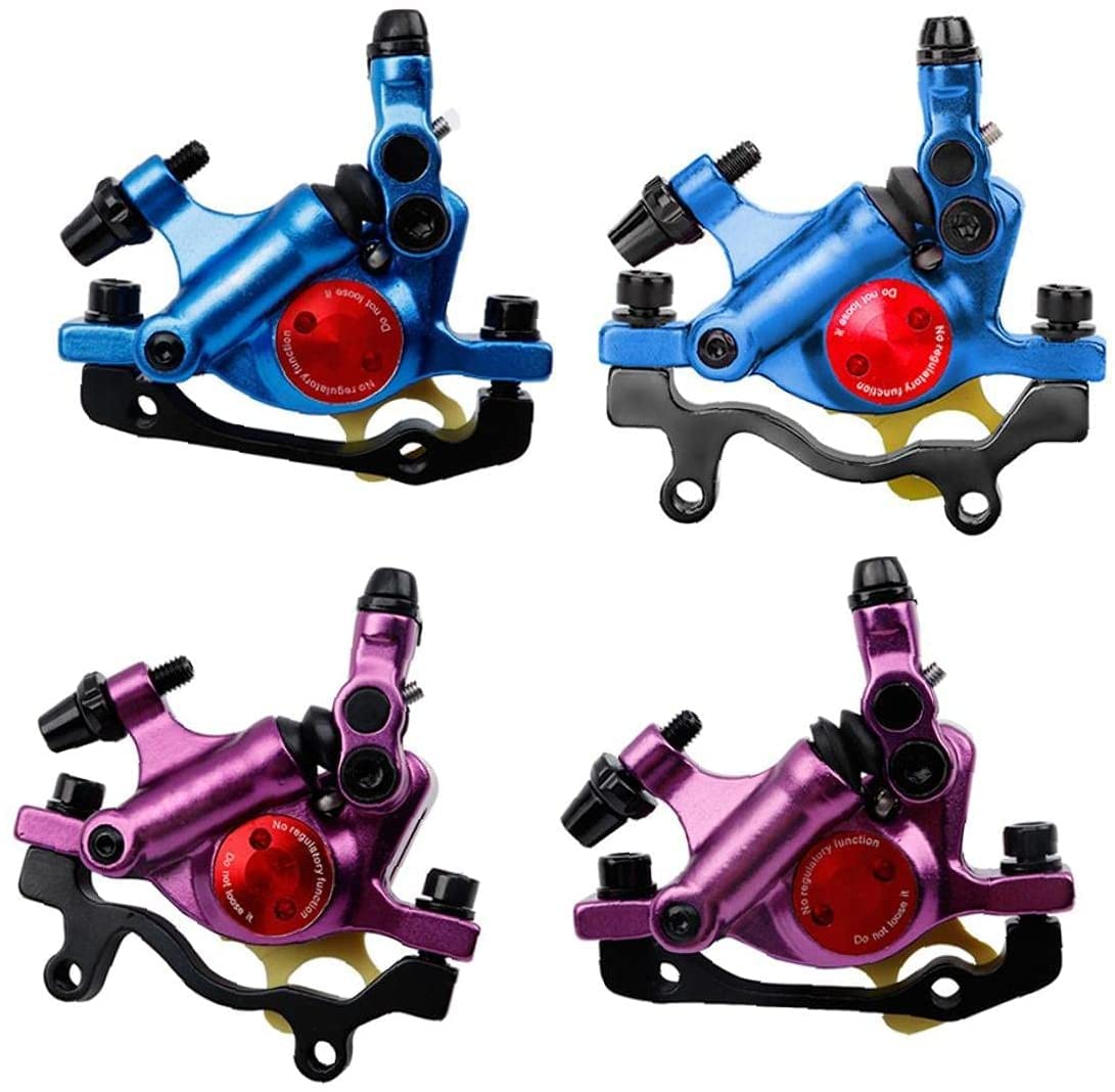1 Pair Front & Rear HB-100 MTB Bike Hydraulic Disc Brake Calipers Aluminum Alloy Mountain Bike Road Bicycle Line Pulling Brake Clamp (Color : Blue, Size : Front+Rear)