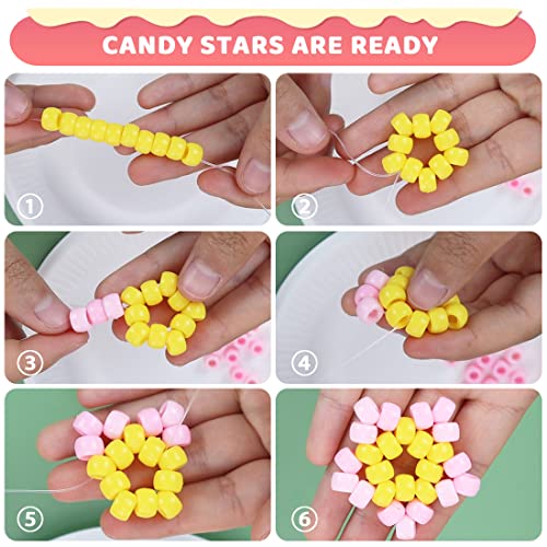 1000 Macaron Candy Pony Beads, Beads for Crafts, Hair Beads, Beading Supplies, Beads for Jewelry Making