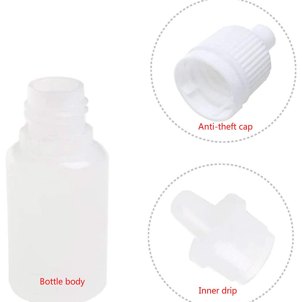 10 Pcs 10ML Dropper Bottles,Plastic Squeezable Dropper Bottles Empty Drop Bottles Essential Oil Squeeze Bottle Refillable Containers with Caps with Screw Cap and Plug (Translucent)
