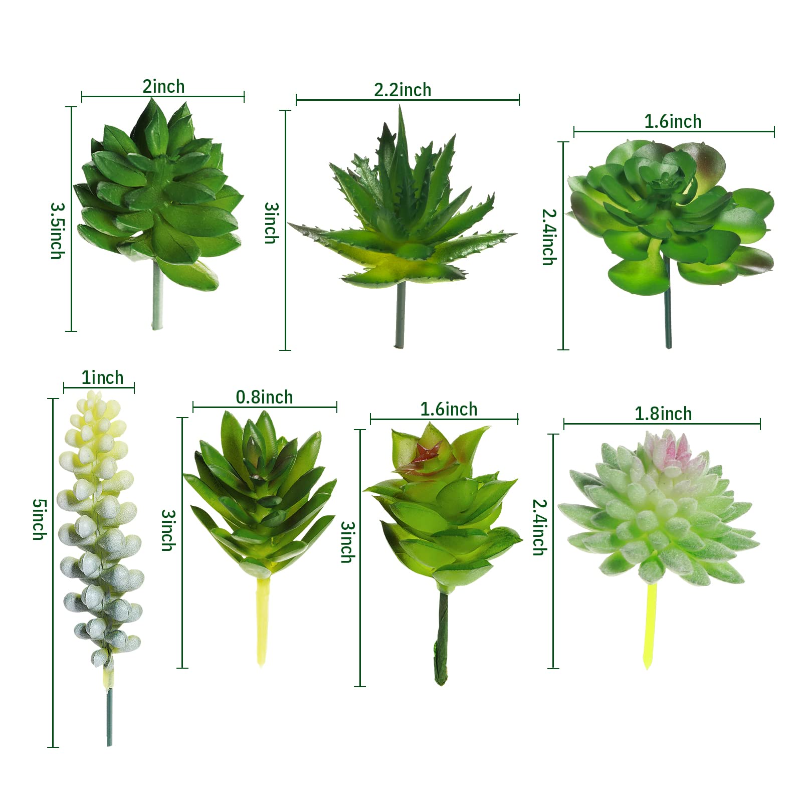 14 Pcs Mini Artificial Succulents Plants Picks,Flocked Faux Succulent Plants, Fake Succulents Plant with Succulent Moss,Realistic Textured Aloe for Home Office Table Garden Decoration